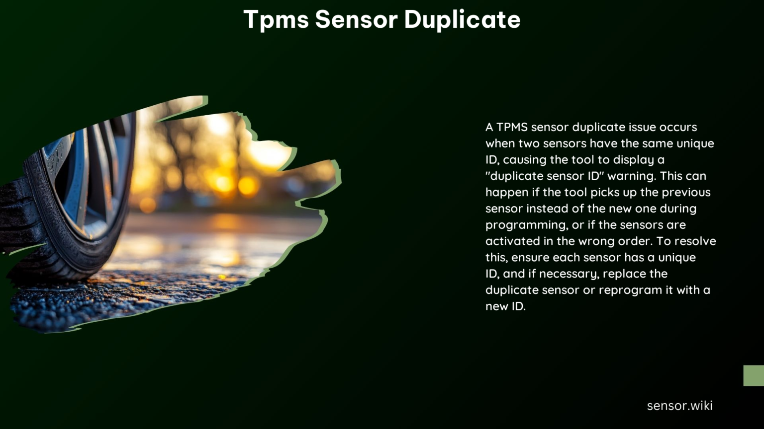 Troubleshooting TPMS Sensor Duplicate Issues: A Comprehensive Guide - sensor.wiki