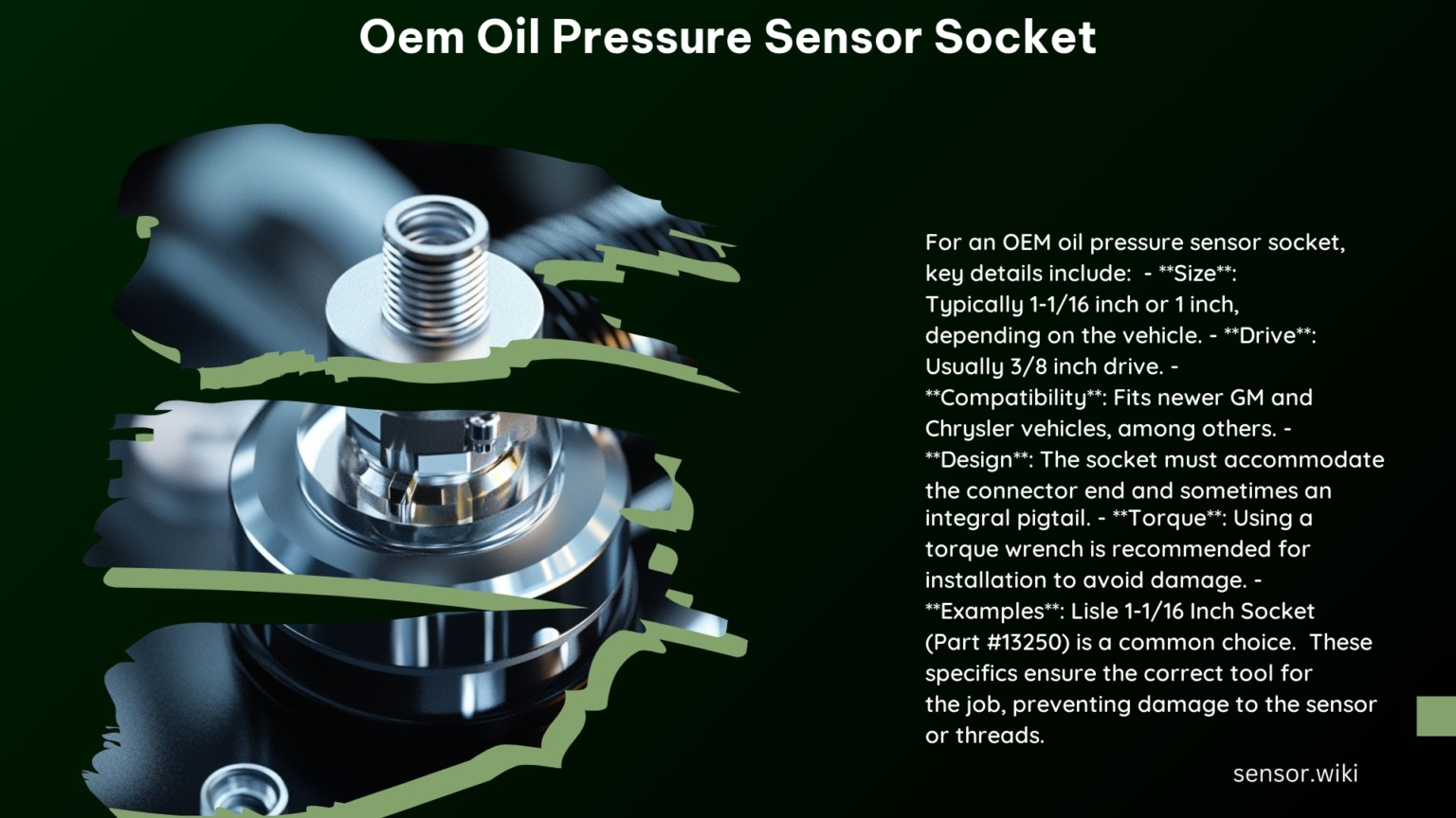 OEM Oil Pressure Sensor Socket: A Comprehensive Guide - sensor.wiki