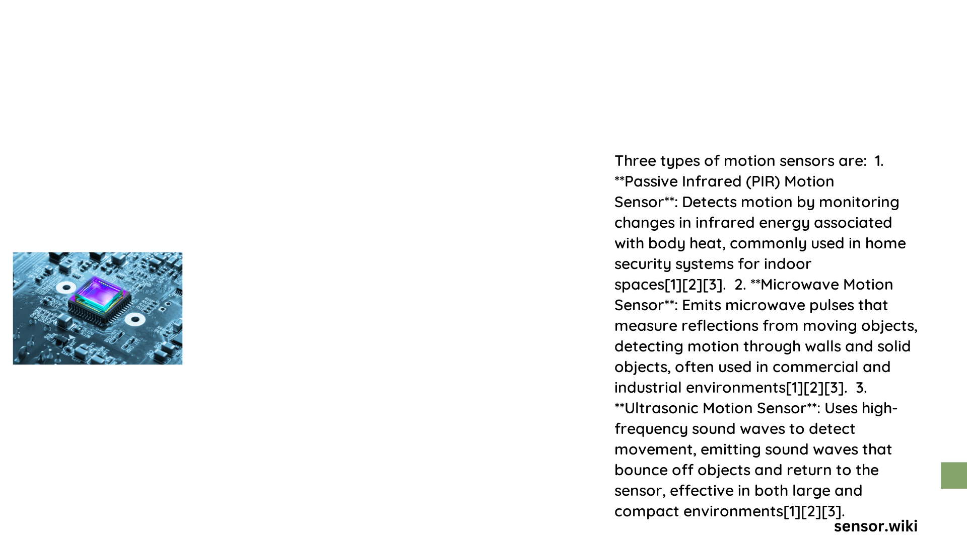 Three Types of Motion Sensors: Comprehensive Guide to PIR, Ultrasonic ... Three Types of Motion Sensors: Comprehensive Guide to PIR, Ultrasonic ...