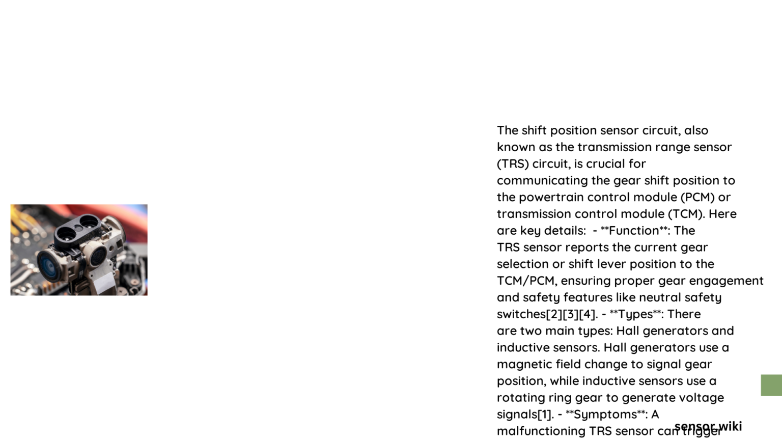 Shift Position Sensor Circuit: Comprehensive Technical Analysis and ...